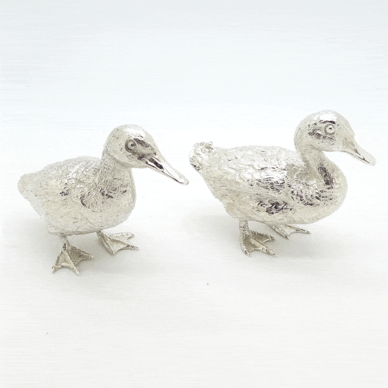 Silver Mallard Duck & Drake Small - DENZIL SKINNER